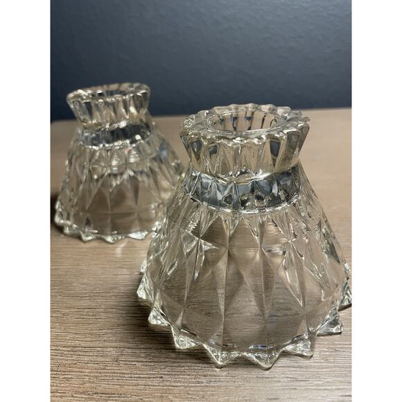 Unbranded | Accents | Vintage Diamond Point Taper Candle Holdersclear ...